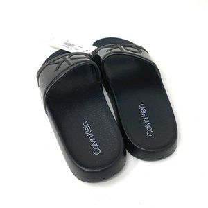 Calvin Klein | Shoes | Mega Salecalvin Klein Black Ck Logo Strap Slide ...